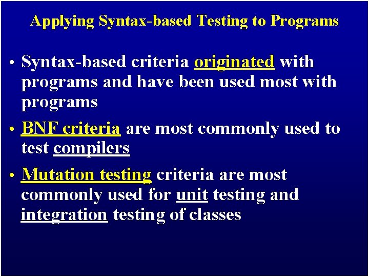 Software Testing Syntaxbased Testing Syntax Coverage Four Structures 1536