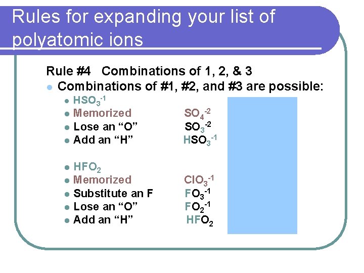 Chapter 6 Manipulating Polyatomic Ions and Chemical Bonding