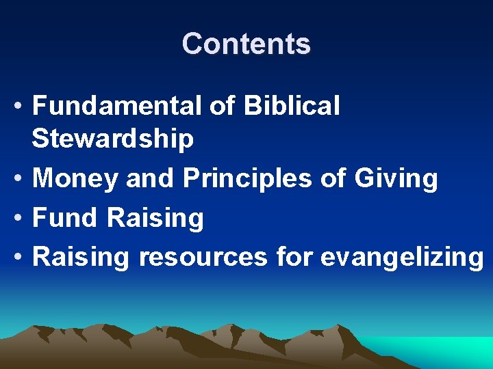 Biblical Stewardship Raising Resources For Evangelism Facilitator Dr