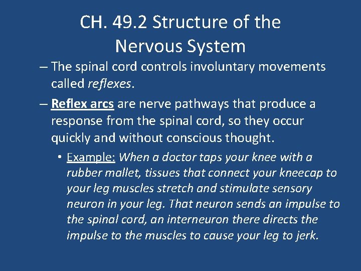 UNIT 5 Human Biology Chapter 49 Nervous System