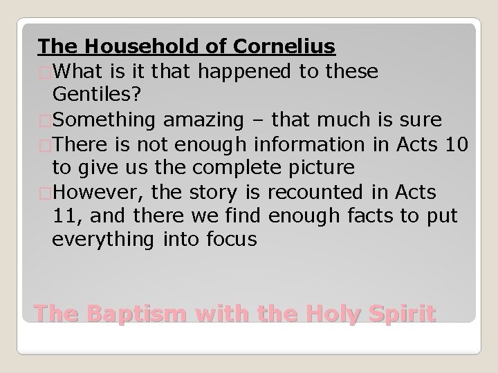 The Holy Spirit Part 2 The Baptism with