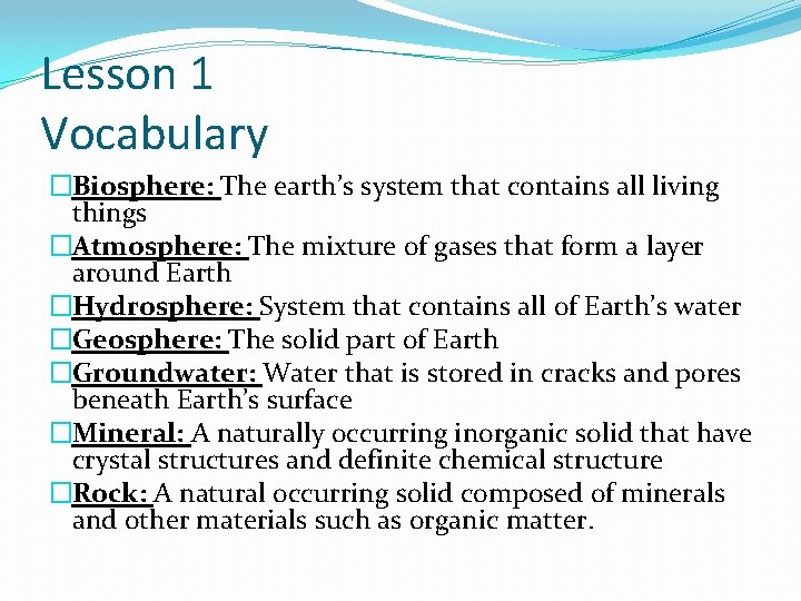 Ch 3 Lesson 1 Earths Systems Biosphere All