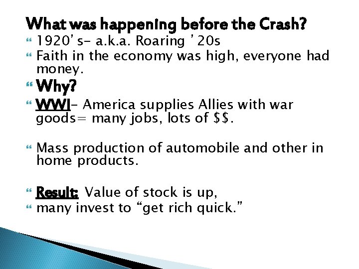 The Great Depression Ch 13 2 Bellringer April