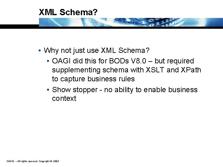 The OASIS Content Assembly Mechanism eb XML 2003