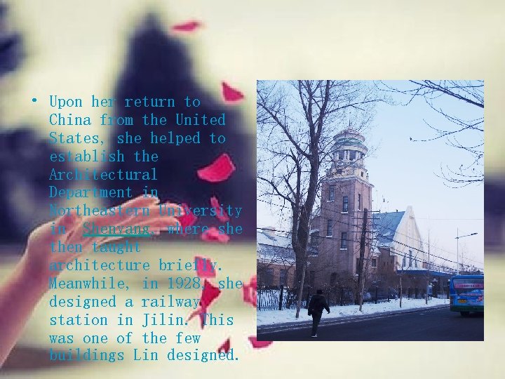 About Phyllis Lin 21200415 Biography Lin Huiyin Chinese