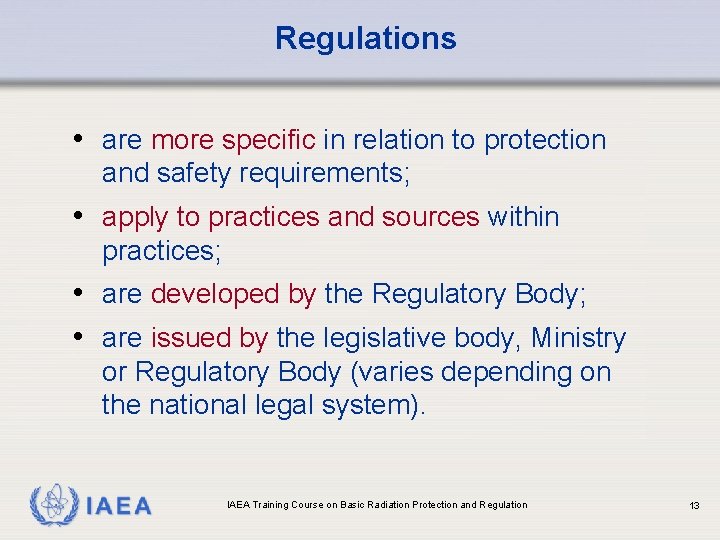 IAEA Training Course on Basic Radiation Protection and