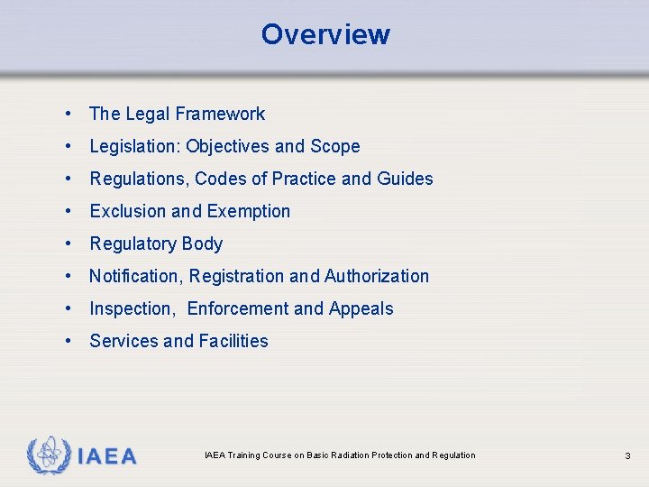 IAEA Training Course on Basic Radiation Protection and