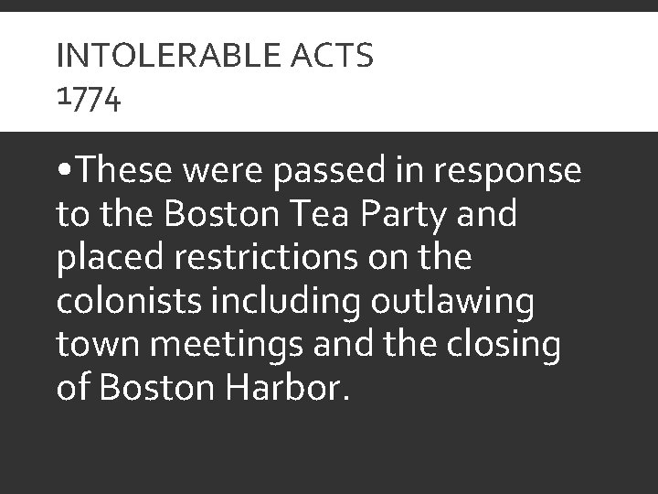 CAUSES OF THE AMERICAN REVOLUTION PART 2 BOSTON