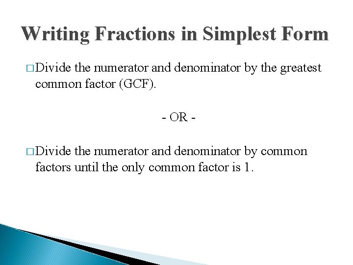 Lesson 1 Rational Numbers Equations Simplifying Fractions WarmUp