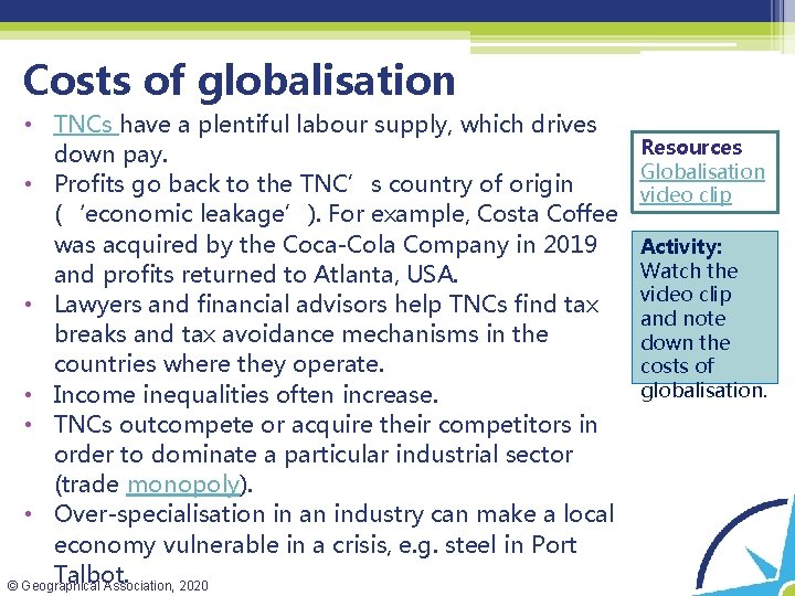 Globalisation Getting started Youll need a notepad on