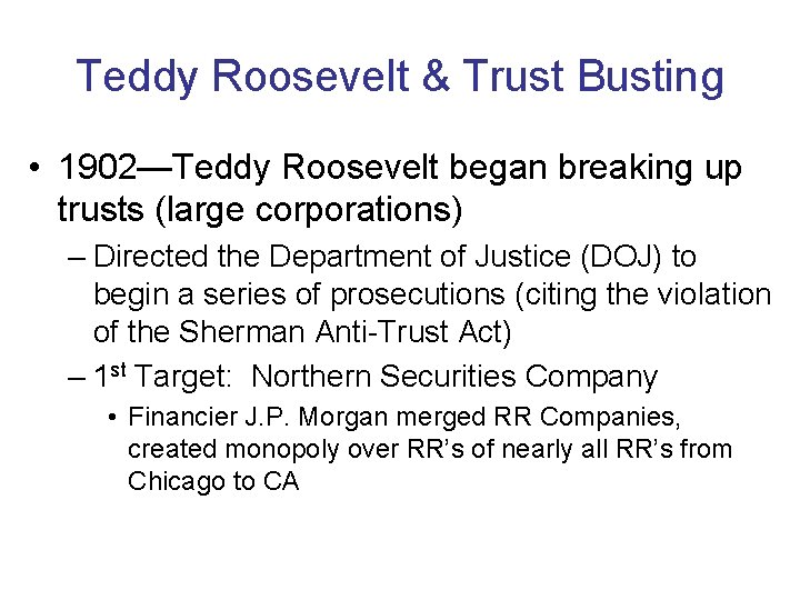 Good Trusts Bad Trusts Trust Busting Good Trusts