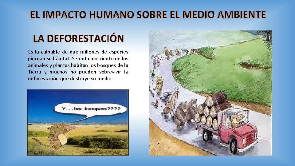 EL IMPACTO HUMANO SOBRE EL MEDIO AMBIENTE EL
