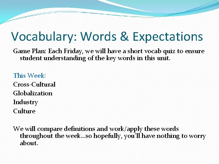 Wednesdays Game Plan Hungry Planet Unit Overview Vocabulary