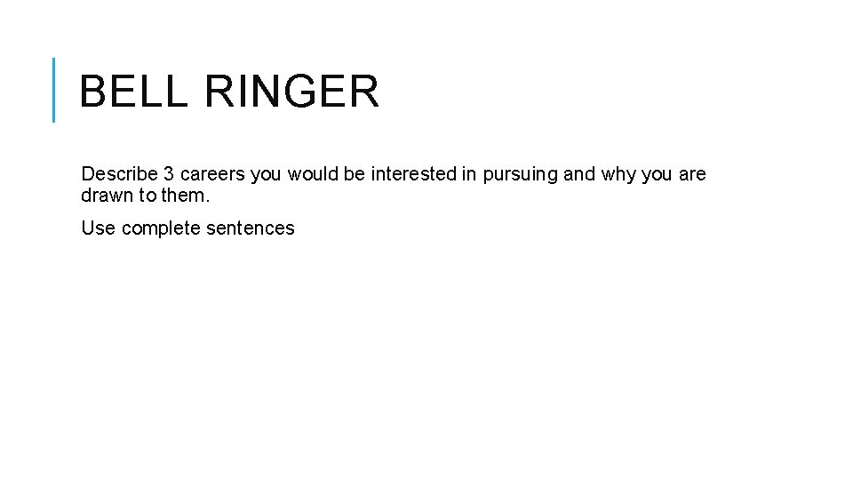 SCHEDULE Finish Diagnostic Test Bell Ringer Notes Intro