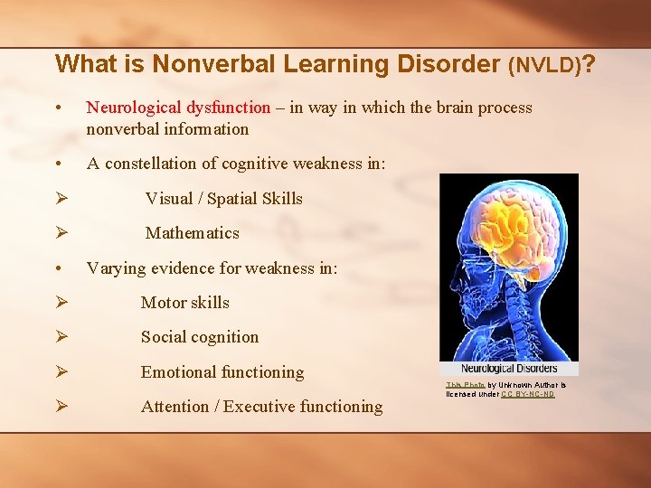 Nonverbal Learning Disorder By Vesna Sok Fresno Pacific