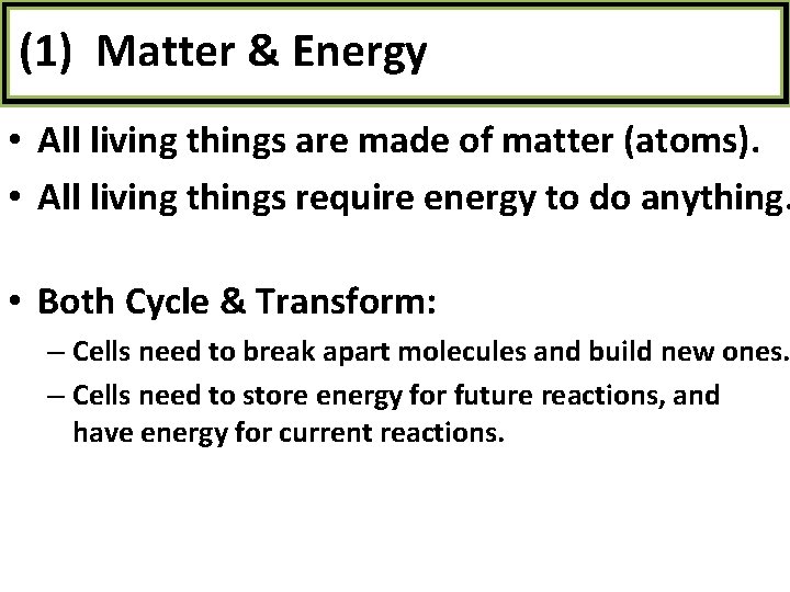 Unit 1 Notes Biochemical Reactions in Living Things