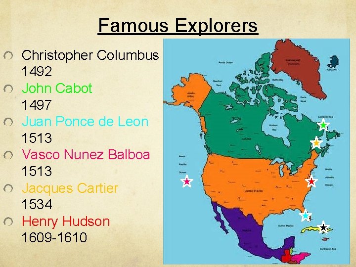 WEEK 1 COLONIAL AMERICA Famous Explorers Christopher Columbus