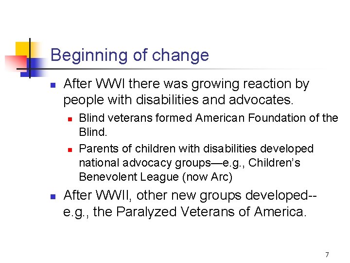Development of the Disability Rights Movement in USA