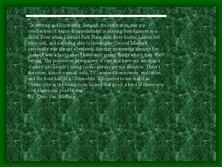 Jumanji By Chris Van Allsburg Debra Wingate MultipleText