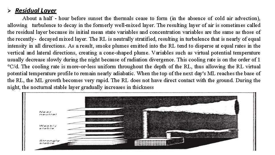 Residual Layer and Stable Boundary Layer 4 Residual
