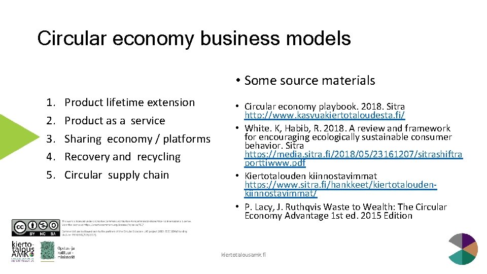 Five circular business models and transformation MinnaMaari Harmaala