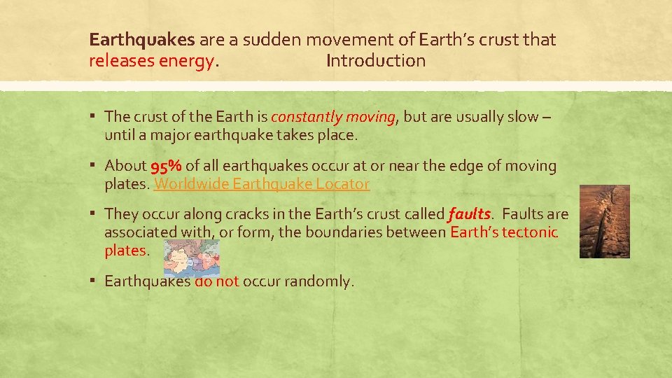 S and How they shape the Earth By