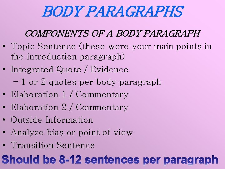 How to Write a DBQ COMPONENTS OF AN