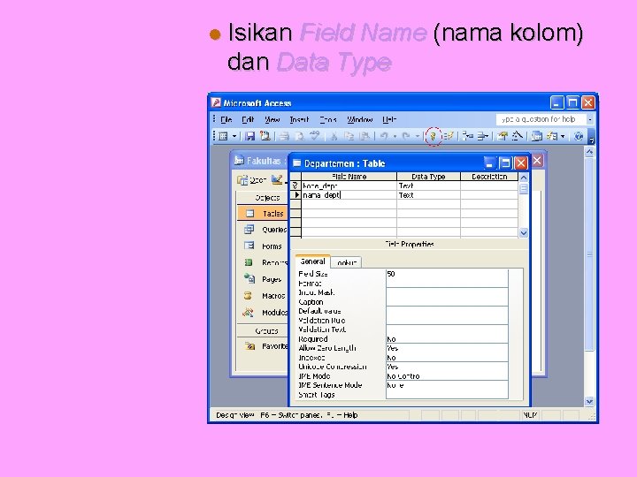 Praktikum 6 PERANGKAT LUNAK APLIKASI BASIS DATA Microsoft