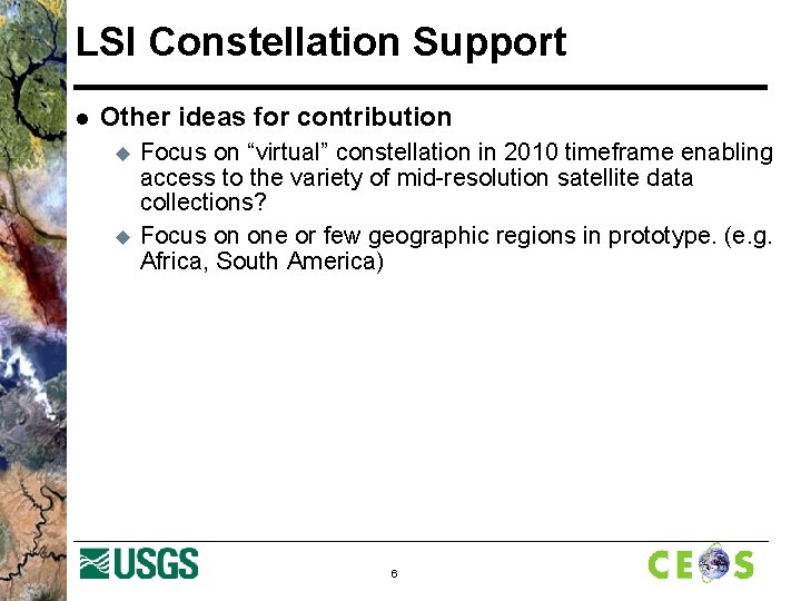 LSI Constellation Support Discussion at WGISS 25 February