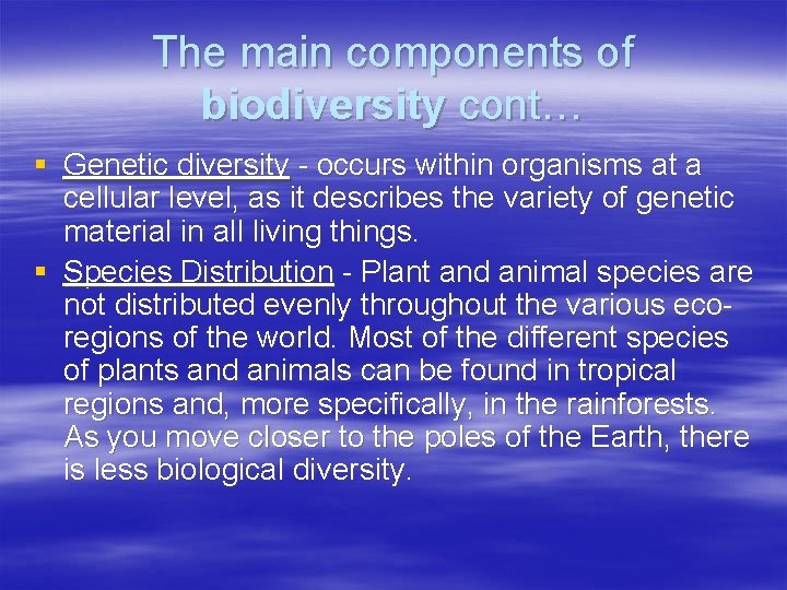 Biological Diversity Section 1 1 Ecosystems Species and