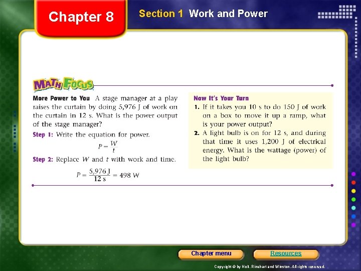 Chapter 8 Section 1 Work and Power Bellringer
