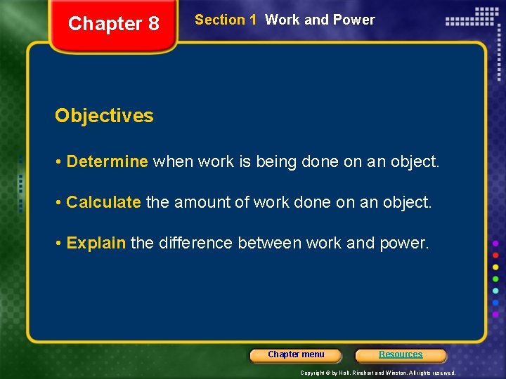 Chapter 8 Section 1 Work and Power Bellringer
