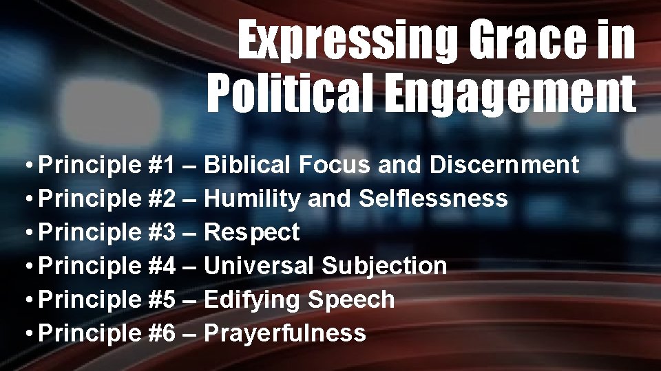 GRACE IN POLITICS A BIBLICAL MODEL FOR EFFECTIVE