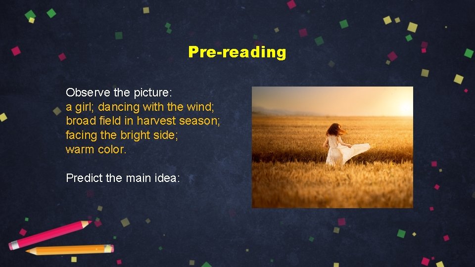 Three Days to See Reading Objectives At the