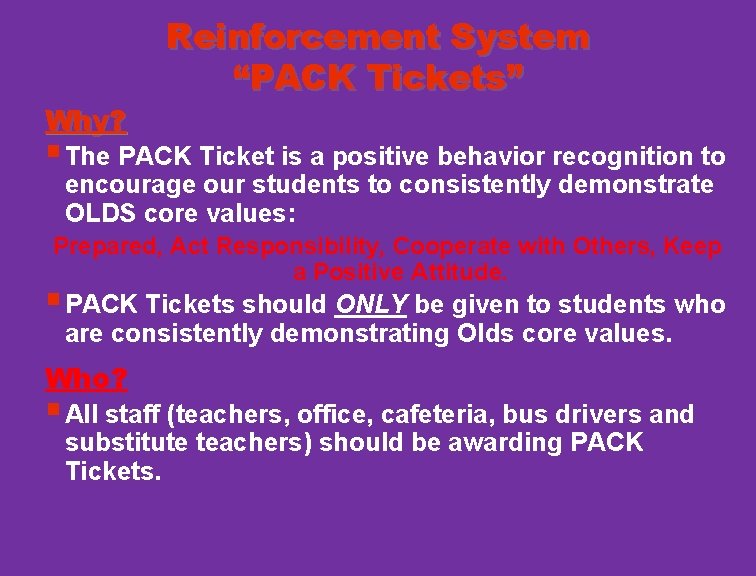 Positive Behavior Intervention and Support at Fred A