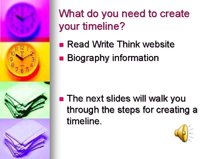 How do I create a timeline Creating By