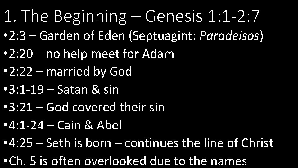 Wednesday Night Bible Study Noah Intro Ark Genesis