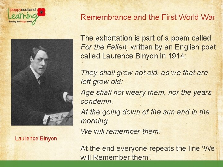 Remembrance and the First World War centenaries Day