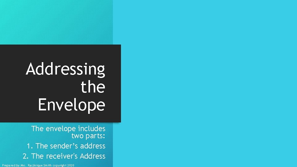 Parts of the Business Letter Lesson Two Prepared