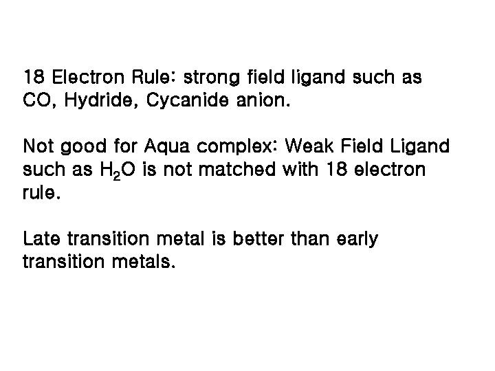 18 electron rule EAN rule Effective Atomic Number