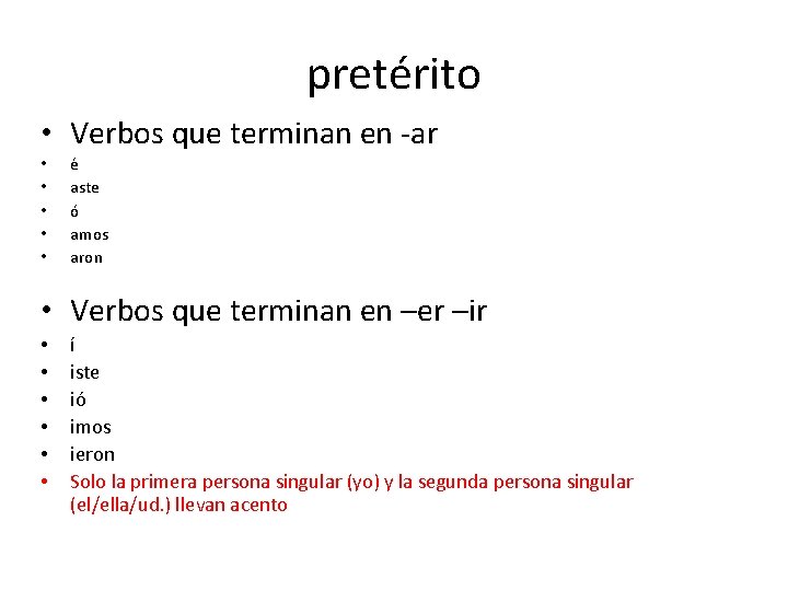 Repaso de tiempos verbales Todos los verbos en