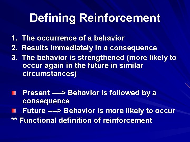 Chapter 4 Reinforcement Reinforcement Is a basic principle