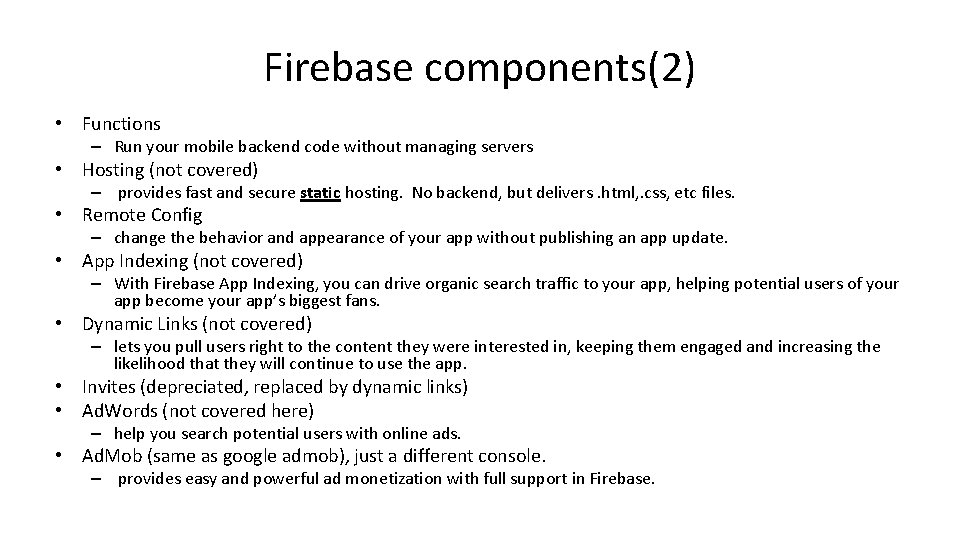 Cosc 54735 Firebase ML and MLkit firebase components