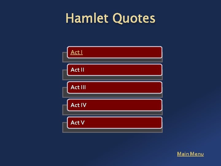 THINKING ABOUT HAMLET An Interactive Study Guide Click