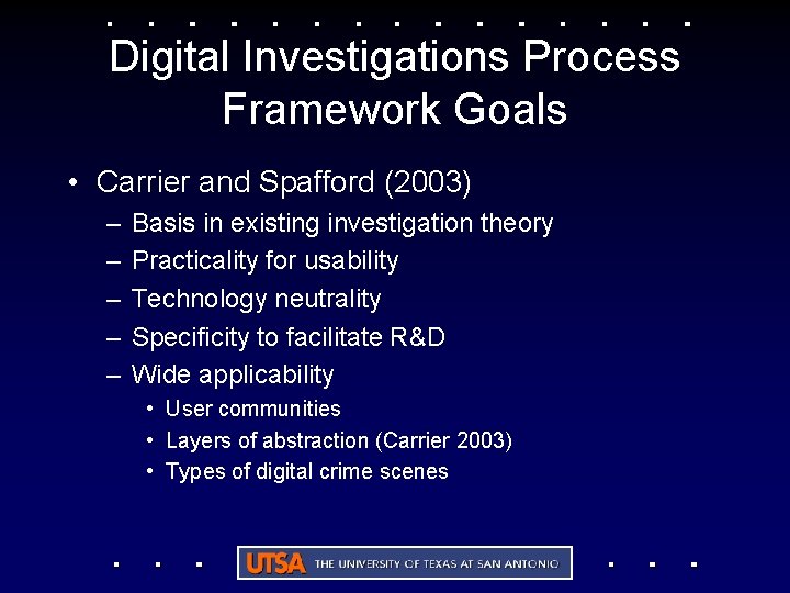 A Hierarchical ObjectivesBased Framework for the Digital Investigations