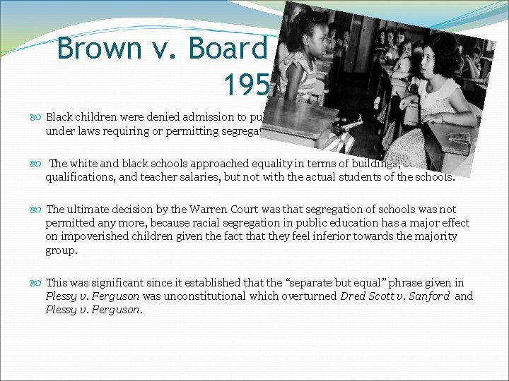 Brown v Board of Education 1954 Black children
