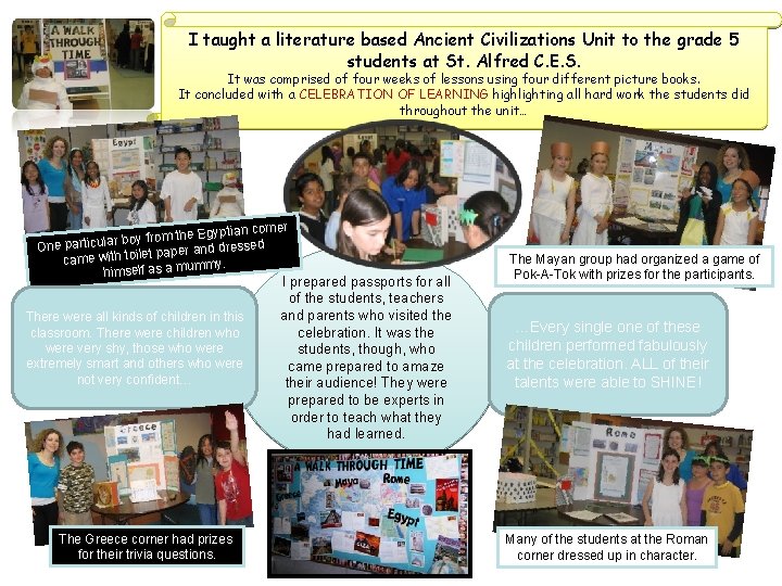 Knowledge of the curriculum Literature Based Units I