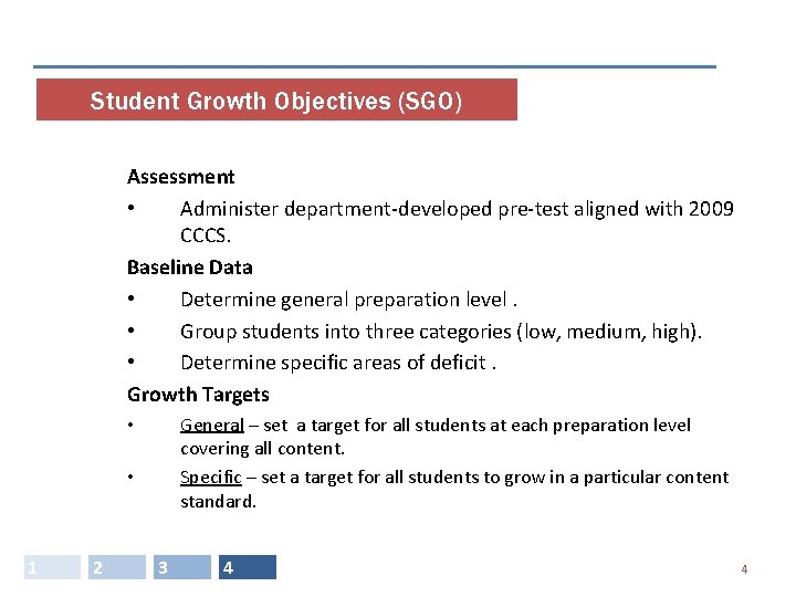 Measurement Type Student Growth Objectives SGO Type of