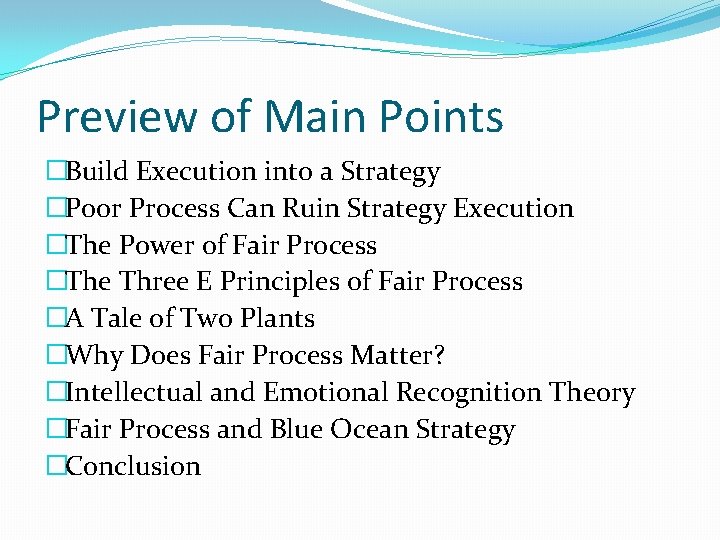 Blue Ocean Strategy Chapter 8 Build Execution into