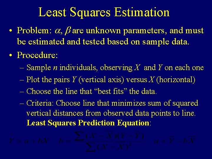 Linear RegressionCorrelation Quantitative Explanatory and Response Variables Goal